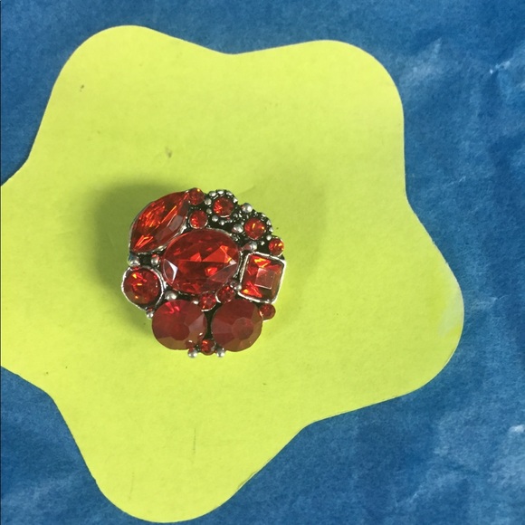 Noosa or Ginger Snap | Jewelry | Red Crystal 8mm Snap Button | Poshmark